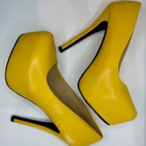 Illude | Shoes | Vibrant Yellow Platform Stiletto Heels Size 6 | Poshmark